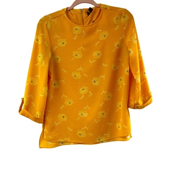 Primark | Tops | Primark Yellow Floral 34 Sleeve Top 4 | Poshmark